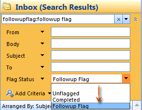 How to remove follow up flags for email messages in Outlook?