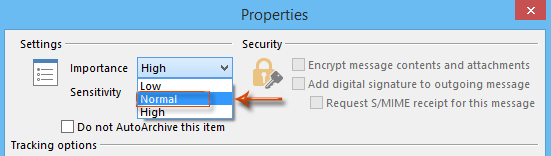 How to remove all importance flags of incoming messages in Outlook?