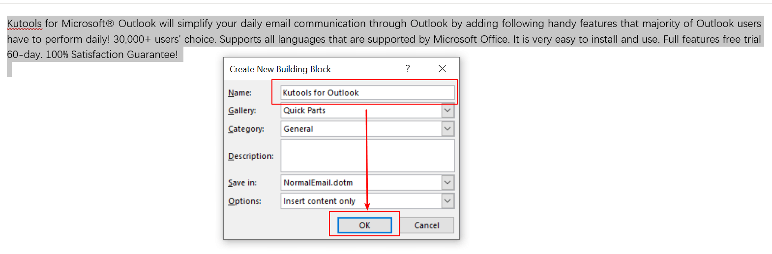 How to Rename and Edit Quick Parts Entries in Outlook?