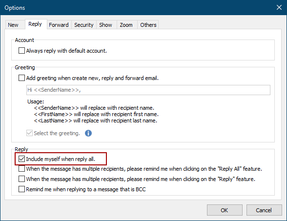 How to reply all including myself in Outlook?