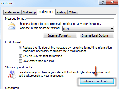 How to configure the font size and color for replying in Outlook?
