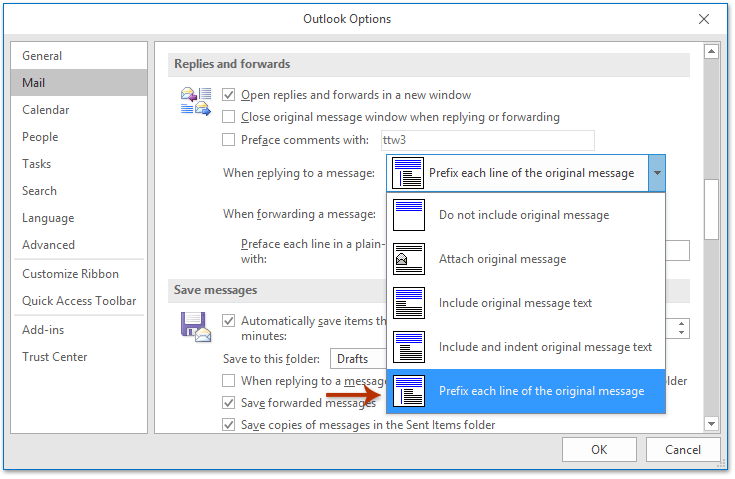 How to reply with quoting original message in Outlook?