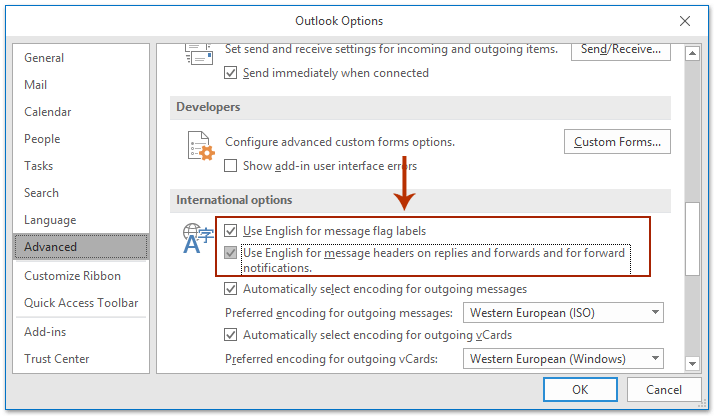 How to always reply with English “RE:” as subject prefix in Outlook?