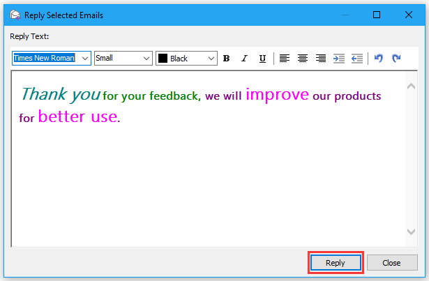 How to quickly reply by reply template includes original message in ...