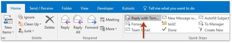 How to reply emails with template text in Outlook?