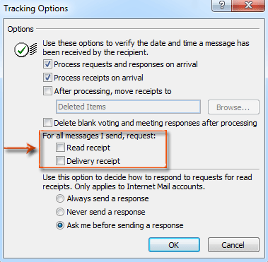 How to request delivery receipt and read receipt in Outlook?