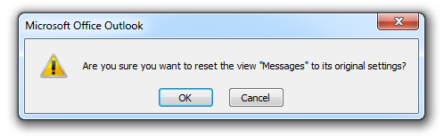How to restore/reset folder view settings in Outlook?
