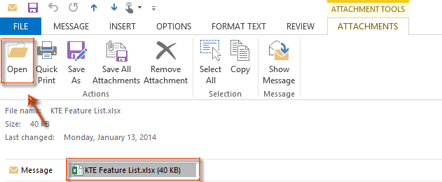 How to save changes to attachments in messages in Outlook?