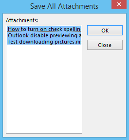 How to save all attachments from email messages in Outlook?