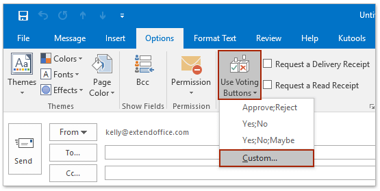 How to save custom voting buttons in Outlook email?