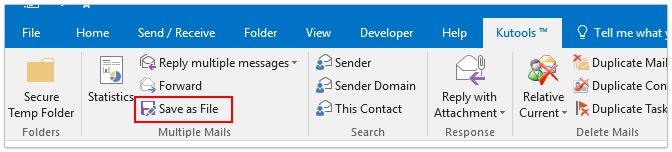 How to save multiple email message as text files in Outlook?
