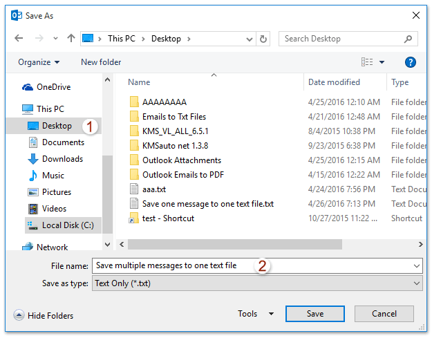 How To Save Multiple Email Message As Text Files In Outlook 