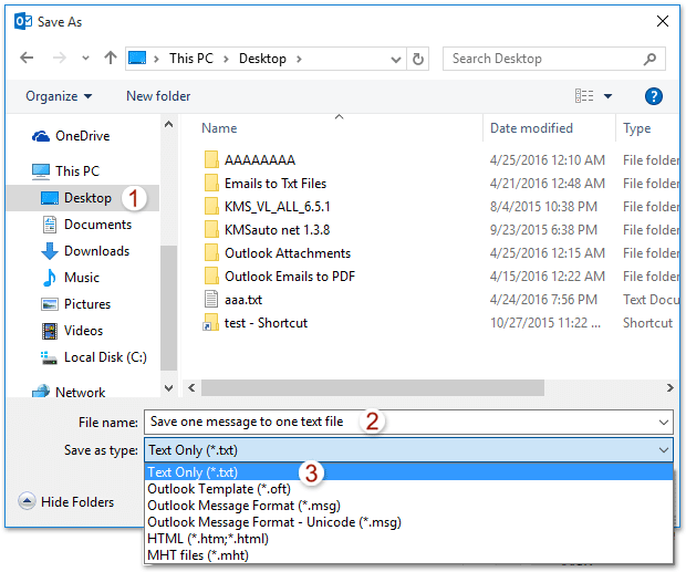 How To Save Multiple Email Message As Text Files In Outlook