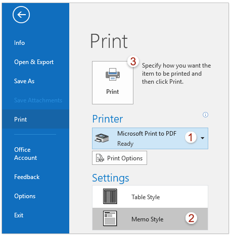How to save Outlook conversation as PDF？