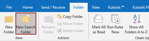 How to save the search filter or criteria for future use in Outlook?