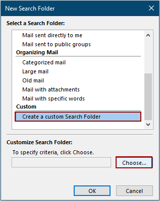How to save the search filter or criteria for future use in Outlook?