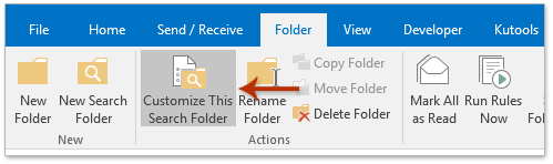How to create a search folder from Inbox only in Outlook?