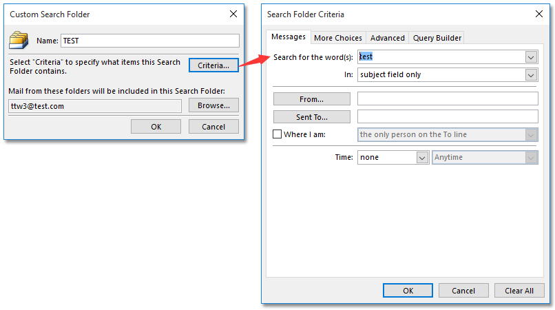 How To Create A Search Folder Excluding Folders Delete Items Rss Etc In Outlook