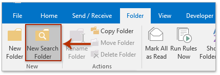 How to create a search folder meeting one or multiple criteria in Outlook?