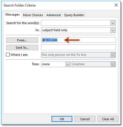 How to create a search folder meeting one or multiple criteria in Outlook?