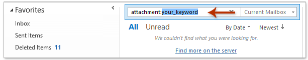 How to search words within attachment (content) in Outlook?