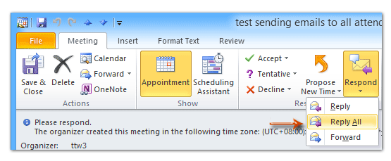 How to send an email to all meeting attendees in Outlook?