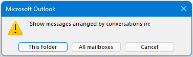 Outlook: How to show email message by conversation