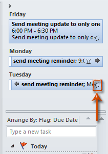 How to show reminder icon for calendar items in Outlook?