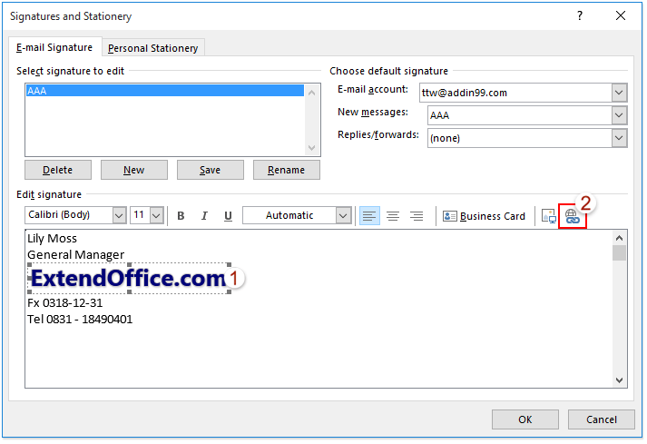 How To Add Image With Link In An Outlook Signature 