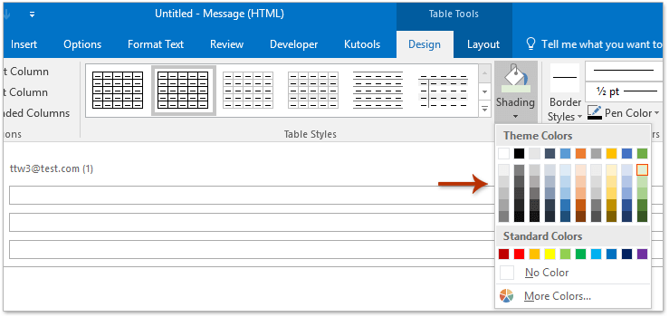 How to insert background color into an Outlook signature?