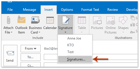 How to insert background color into an Outlook signature?