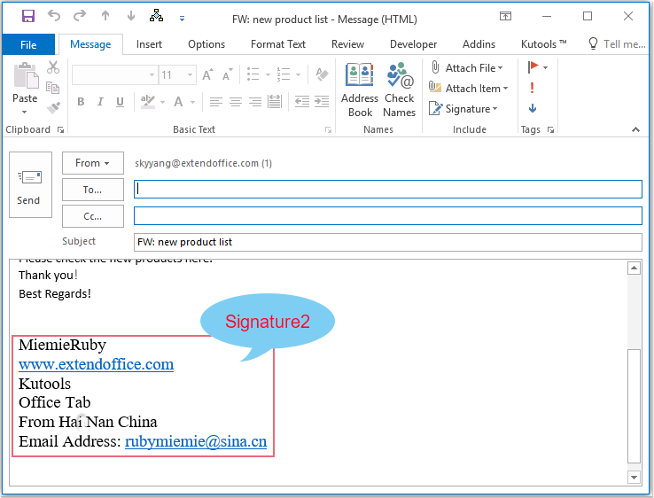 How to set different signatures for replies and forwards in Outlook?
