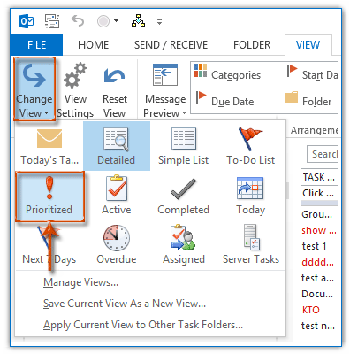 How to sort tasks by priority in Outlook?