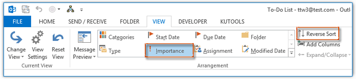 How to sort tasks by priority in Outlook?