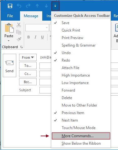 How to create a drop-down list for subjects in Outlook?