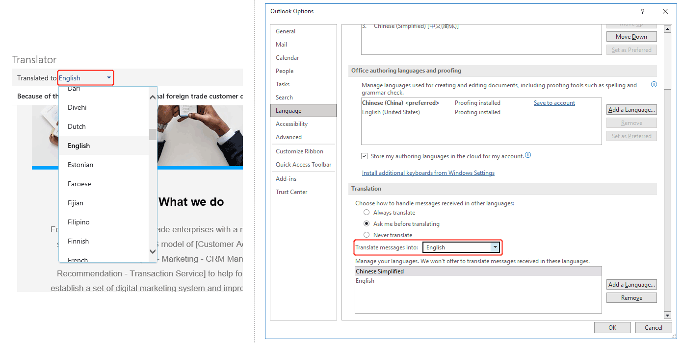 How to quickly translate your email messages in Outlook?