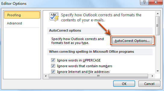 How to turn on/off auto-capitalization in Outlook?