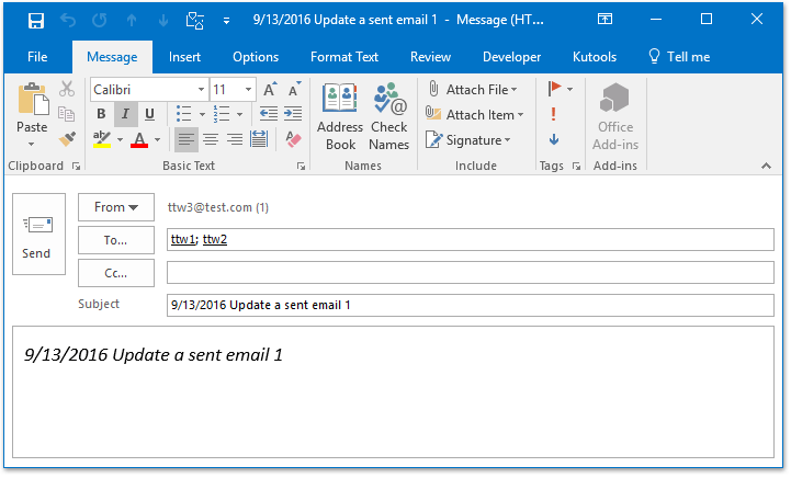 How to update a sent email/item in Outlook?