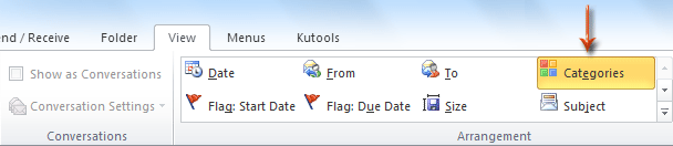 How to view messages (all items) by categories in Outlook?