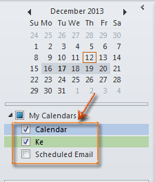 Outlook: view multiple calendars side by side or in overlay mode
