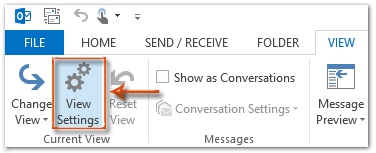 How to view grid lines between email messages in Outlook?