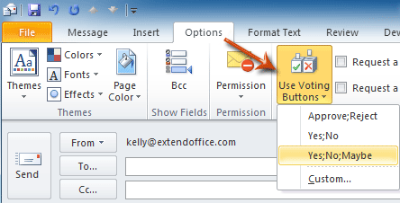 How to add and use voting button in Outlook?