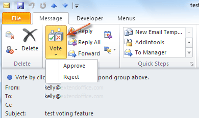 How to add and use voting button in Outlook?