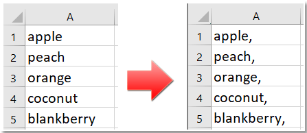 How to add comma in the end of each line in Word document?