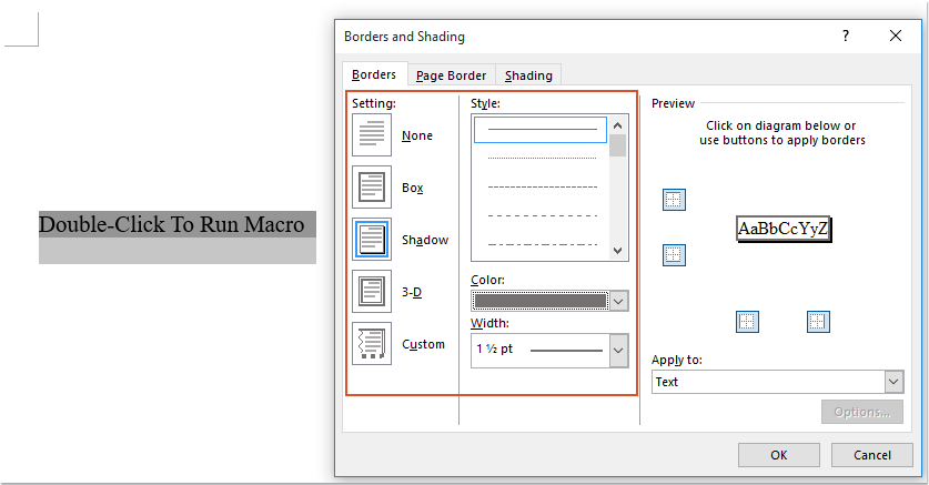 How to apply a button to run a macro code in Word document?