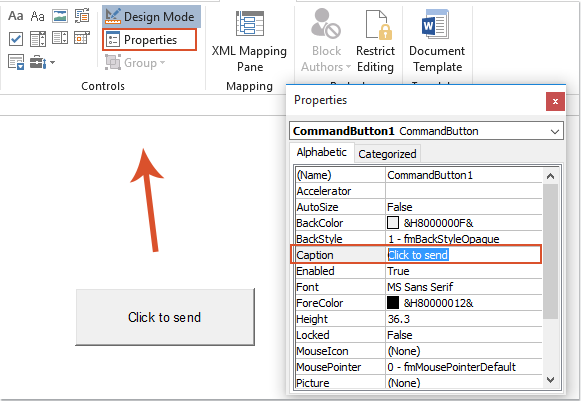 How to apply a button to send email with current Word file attached?