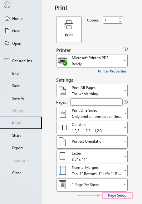 Change margins in a Word document