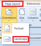 How to change orientation of one page in word?