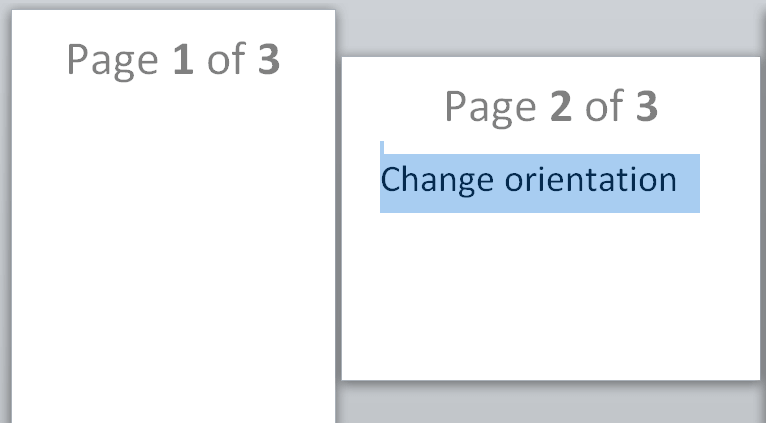 How to change orientation of one page in Word?