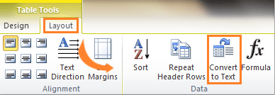 How to convert multiple tables to text in Word?